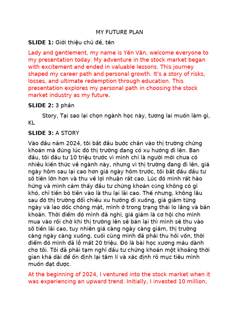 MY FUTURE PLAN | PDF