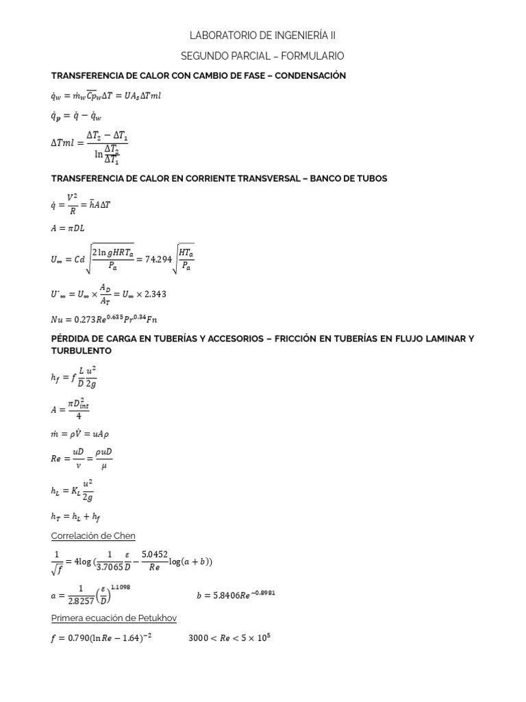 Formulario Lab Ii Ia 2P | PDF
