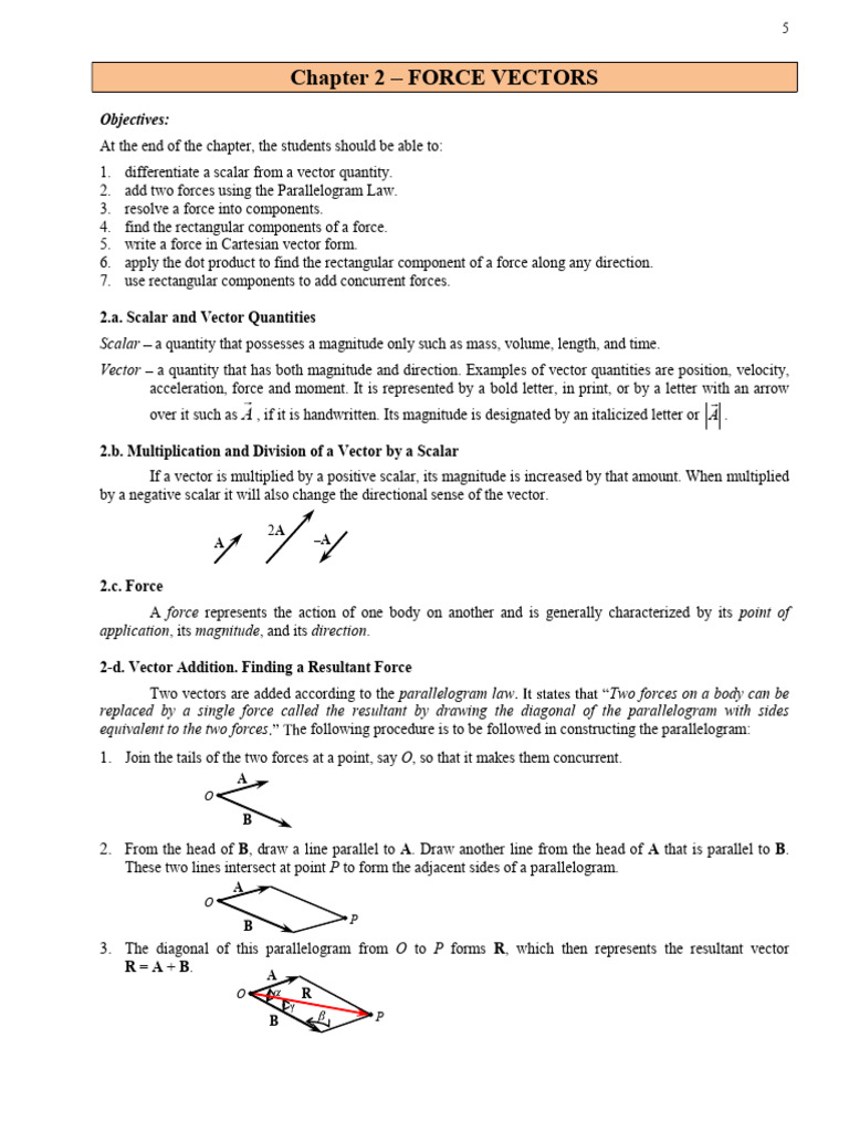 MECHANICS101Chapter 2 Force Vectors | PDF | Euclidean Vector | Force