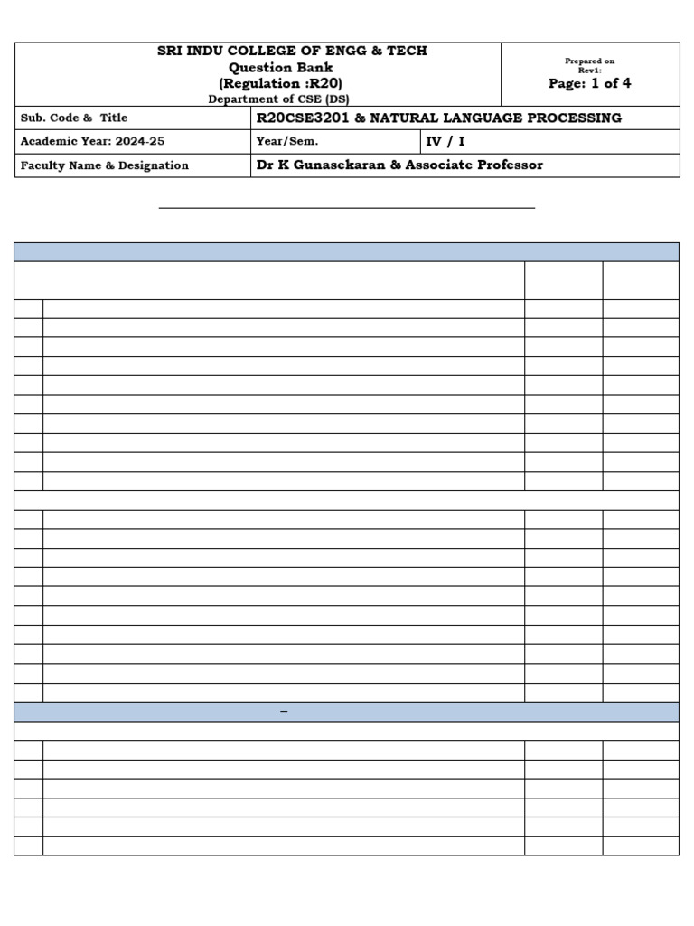 Natural Language Processing Question Bank | PDF | Parsing | Morphology ...