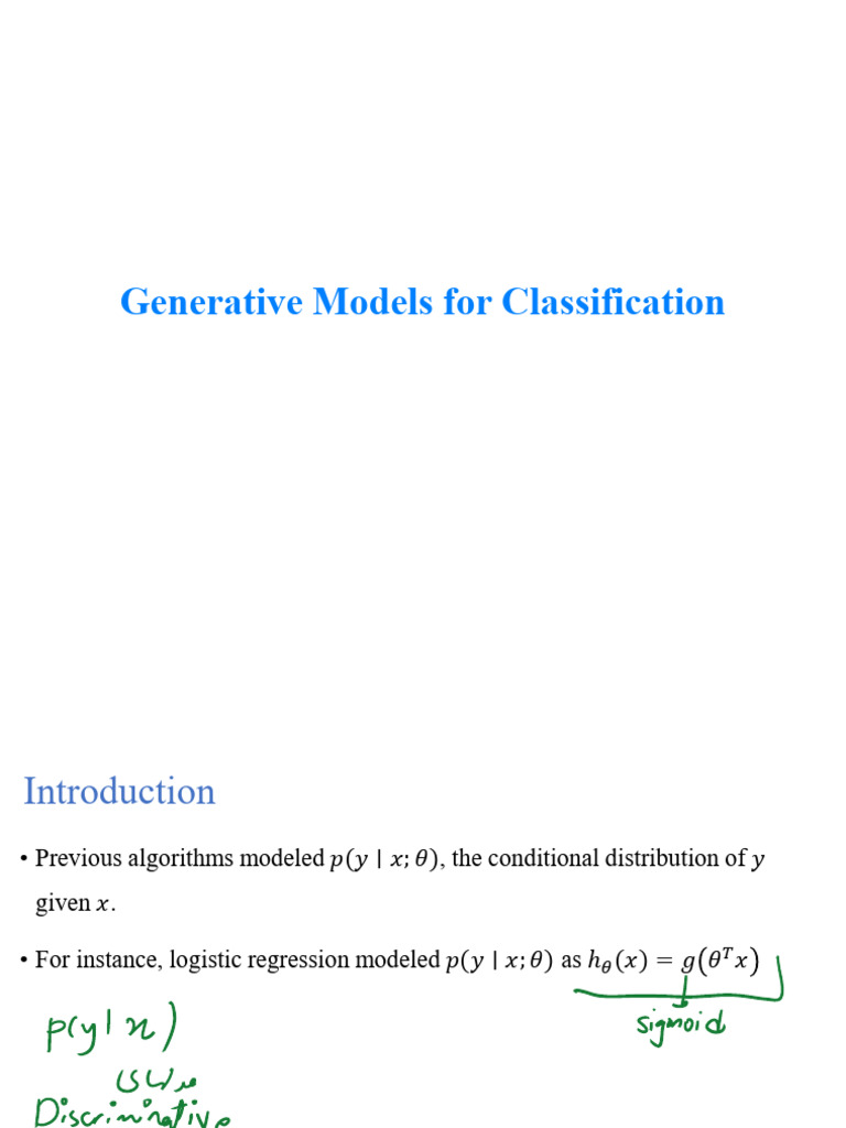 Generative Models For Classification Neural Networks | PDF | Logistic Regression | Regression ...