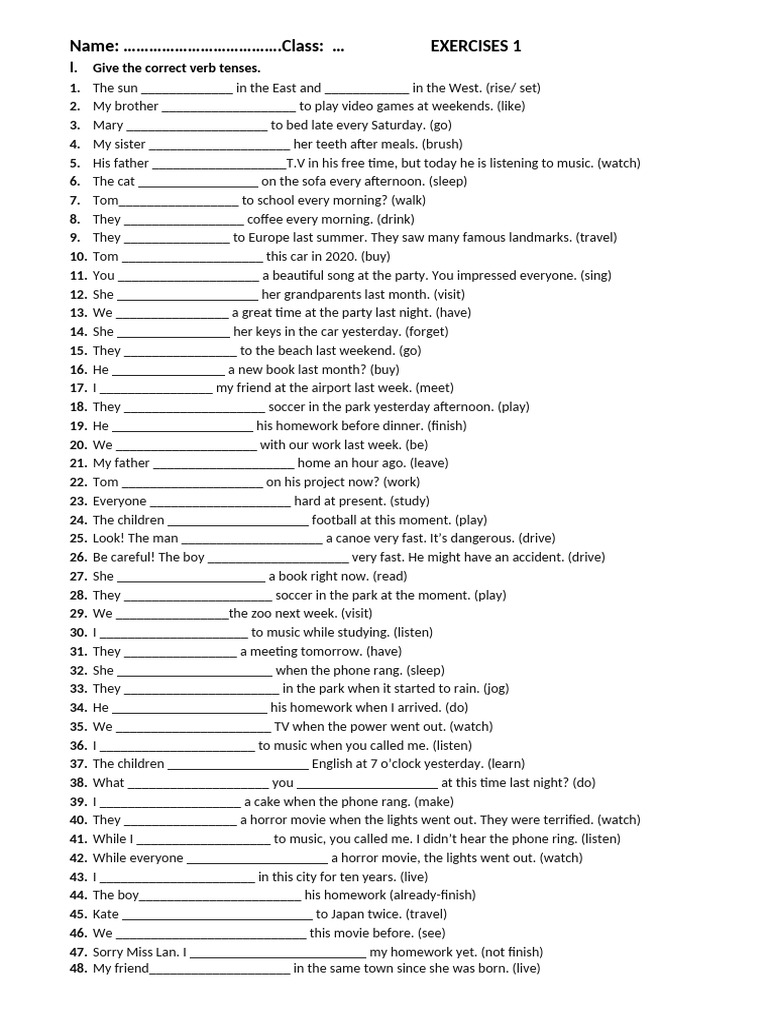 Verb Tense Unit 1 g11 | PDF | Infants | Human Development