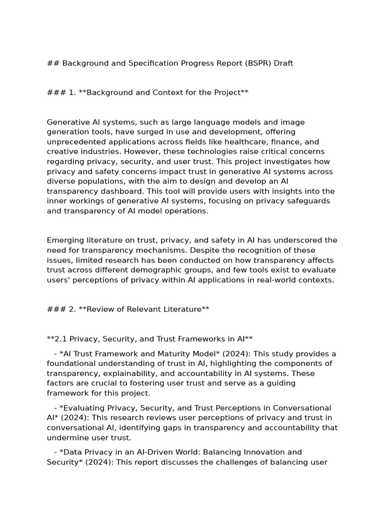 Background and Specification Progress Report | PDF | Usability ...