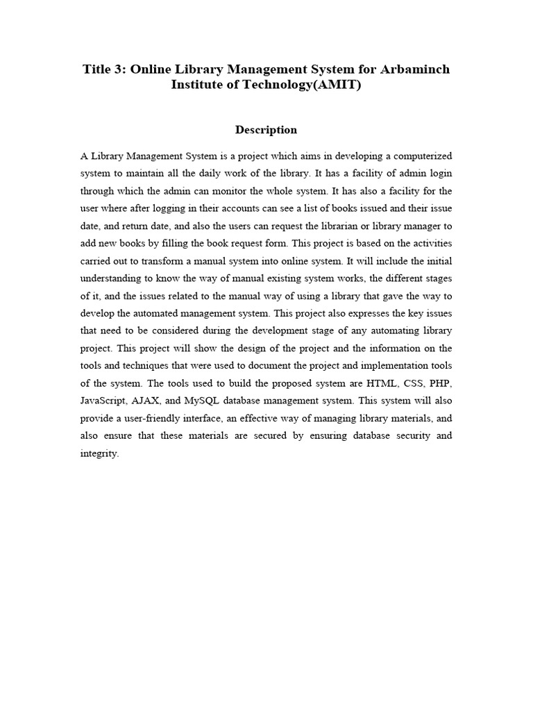 Online Library Management System | PDF