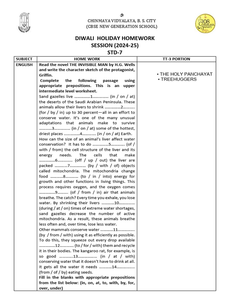 STD-7 Diwali HHW-2024-25 | PDF | Area