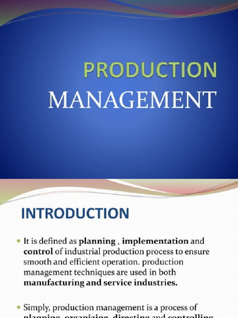 Production Management | PDF