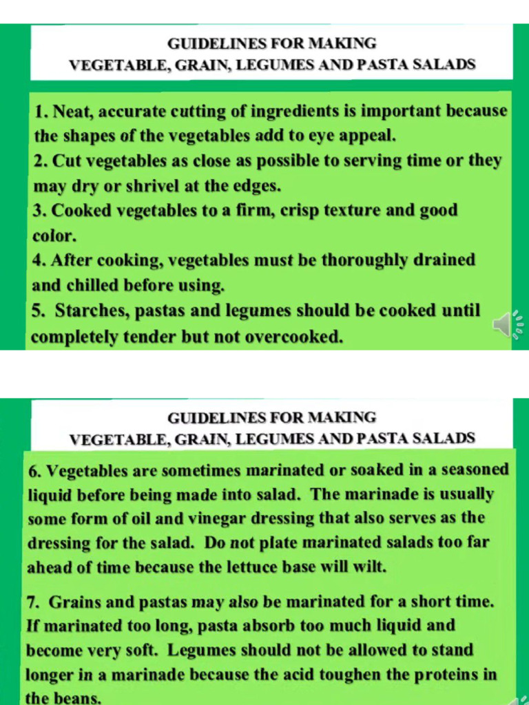 Guidelines of Making Salad | PDF
