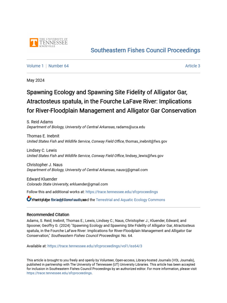 Reproduksi Gar | PDF | River | Spawn (Biology)