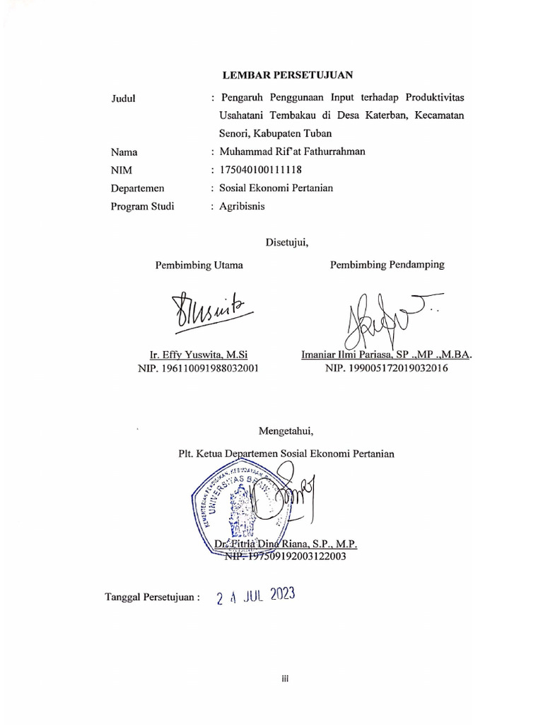 Lembar Persetujuan | PDF