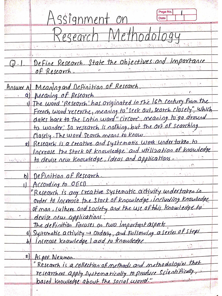 TY BBA Sem 5 - Assignment On Research Methodology | PDF