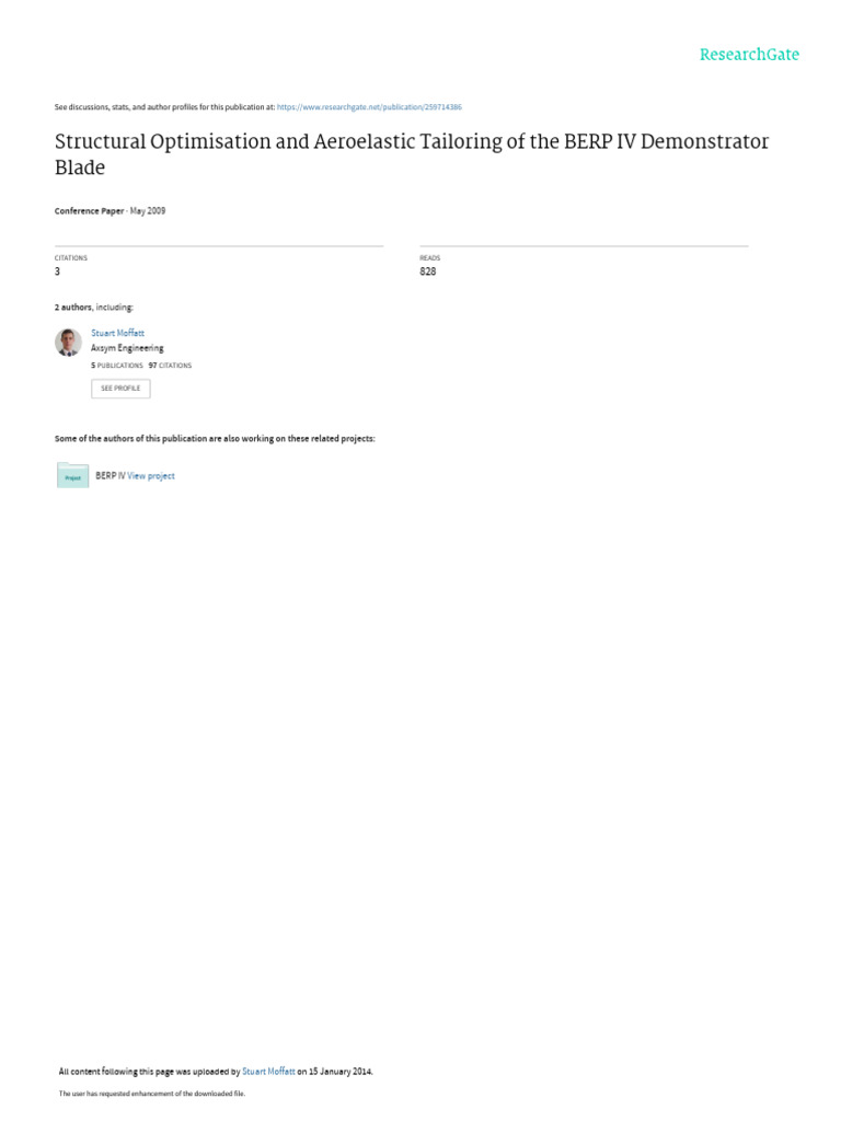 Structural Optimisation and Aeroelastic Tailoring of The BERP IV ...