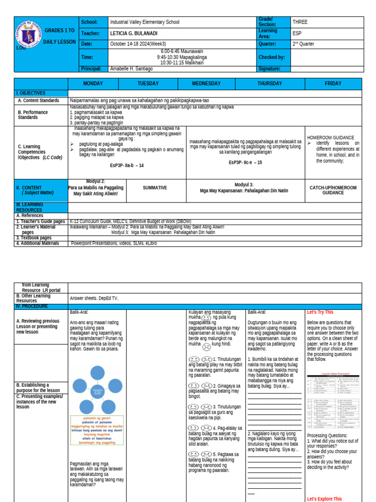 ESP Quarter2 Week3 Module 2 and 3 Oct14-18 2024 | PDF