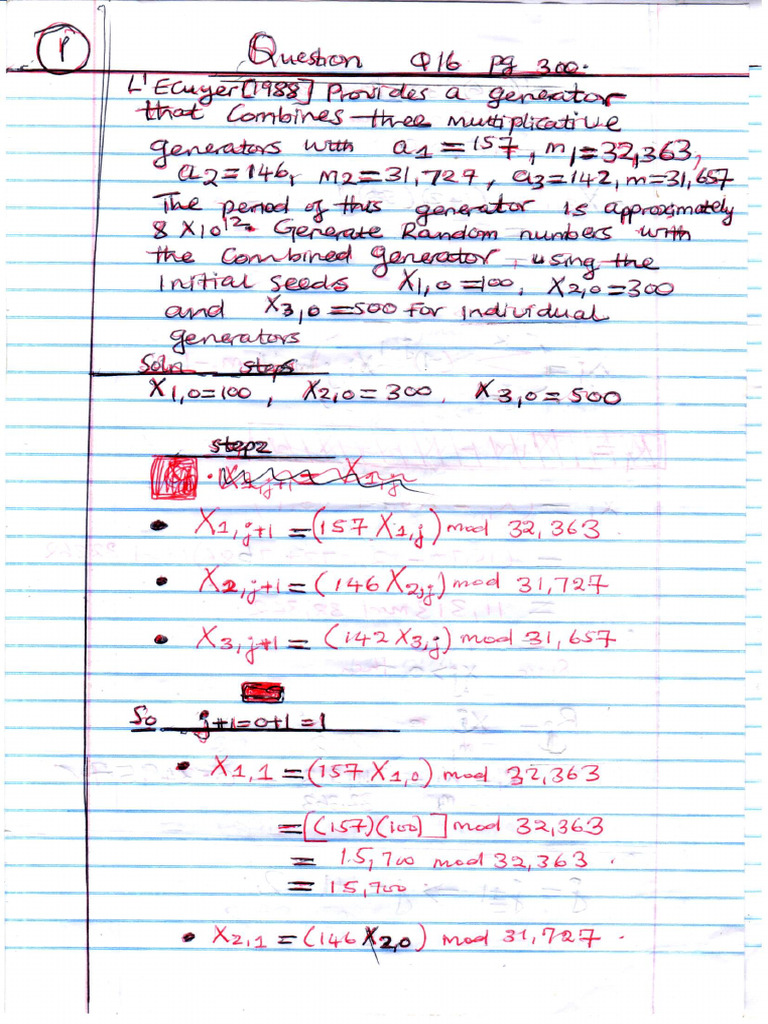 Random Number Generation-Combined Linear Congruential Generators - 2. | PDF
