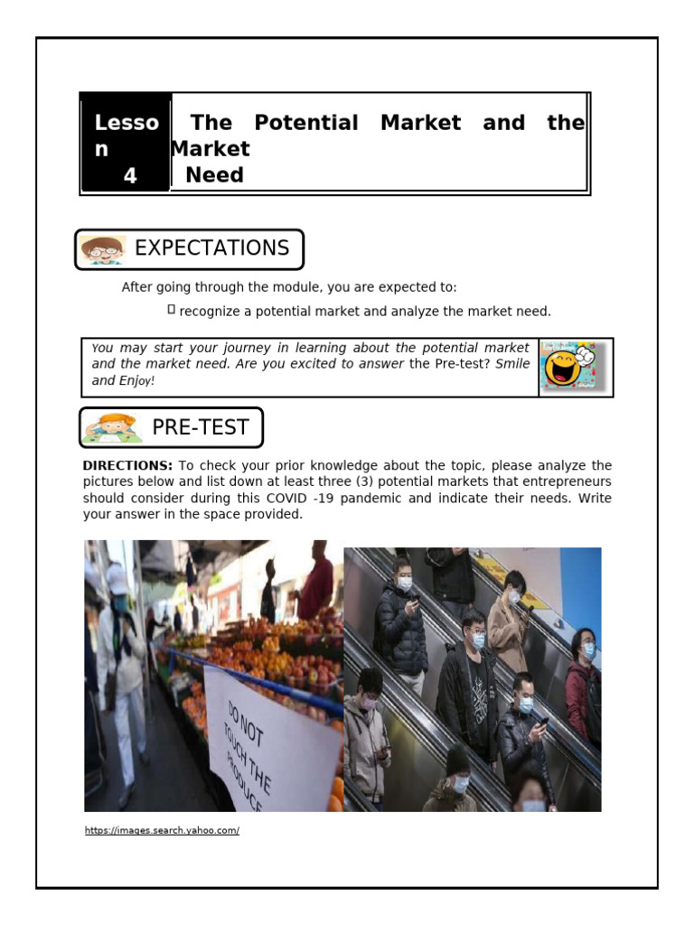 ENTREP Lesson 4 | PDF | Market (Economics) | Entrepreneurship