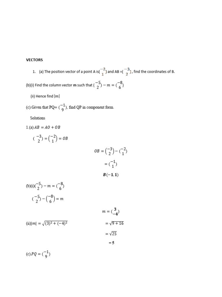 VECTORS | PDF | Euclidean Vector | Linear Algebra