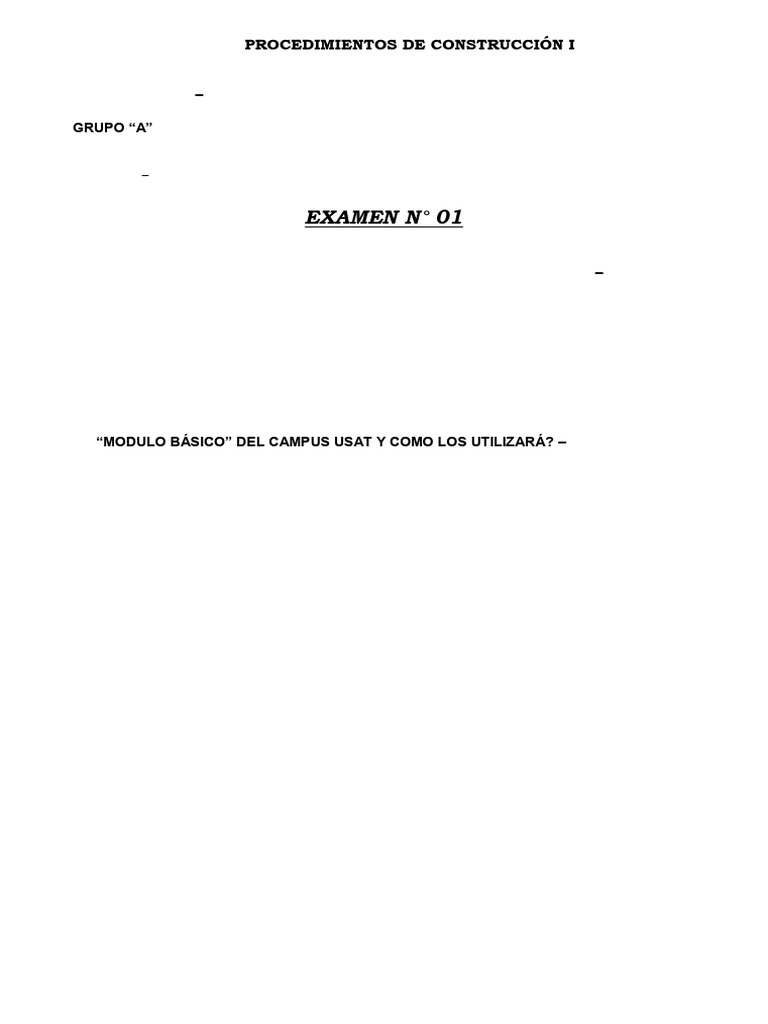 Examen #01A. | PDF | Hormigón | Ladrillo