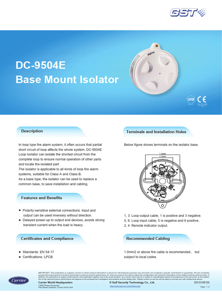 DC-9504E Loop Isolator Overview | PDF | Electrical Components ...