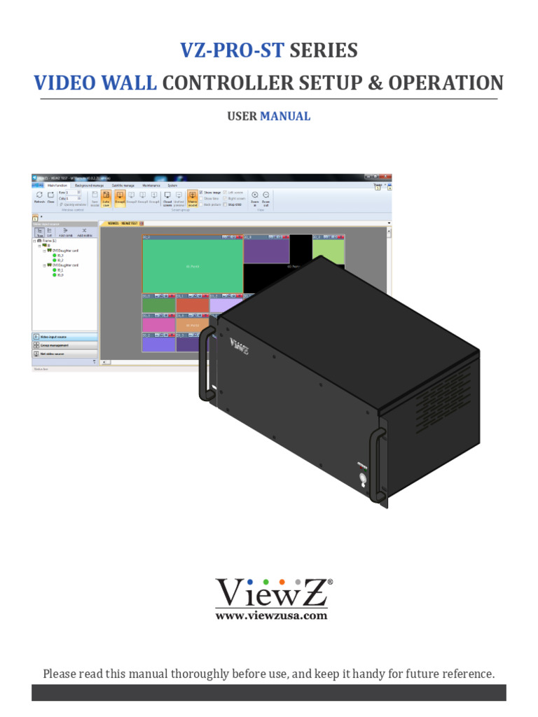 Controller Setup & Operation Series: Video Wall Vz-Pro-St | PDF | Window (Computing) | Hdmi