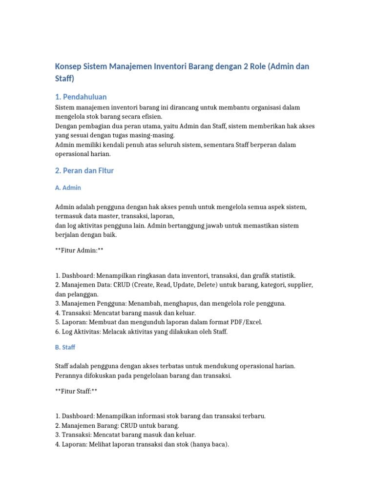 Sistem Manajemen Inventori Barang | PDF
