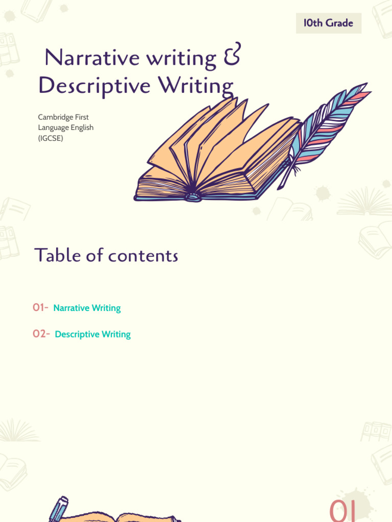 Narrative and Descriptive Writing Guide | PDF | Narrative | Syntax