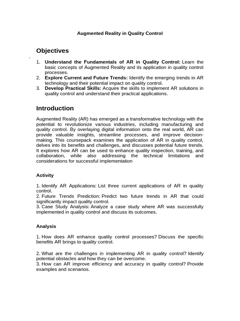 AR Solutions in Quality Control | PDF | Augmented Reality | Simulation