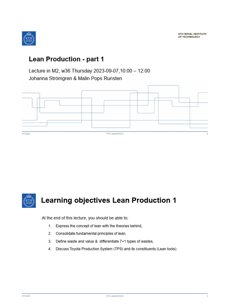 Lean Production Lecture 1 230907 | PDF | Lean Manufacturing | Waste