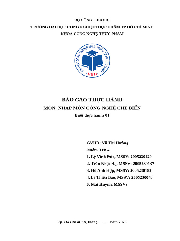 Bao Cao Nhap Mon CNCB | PDF