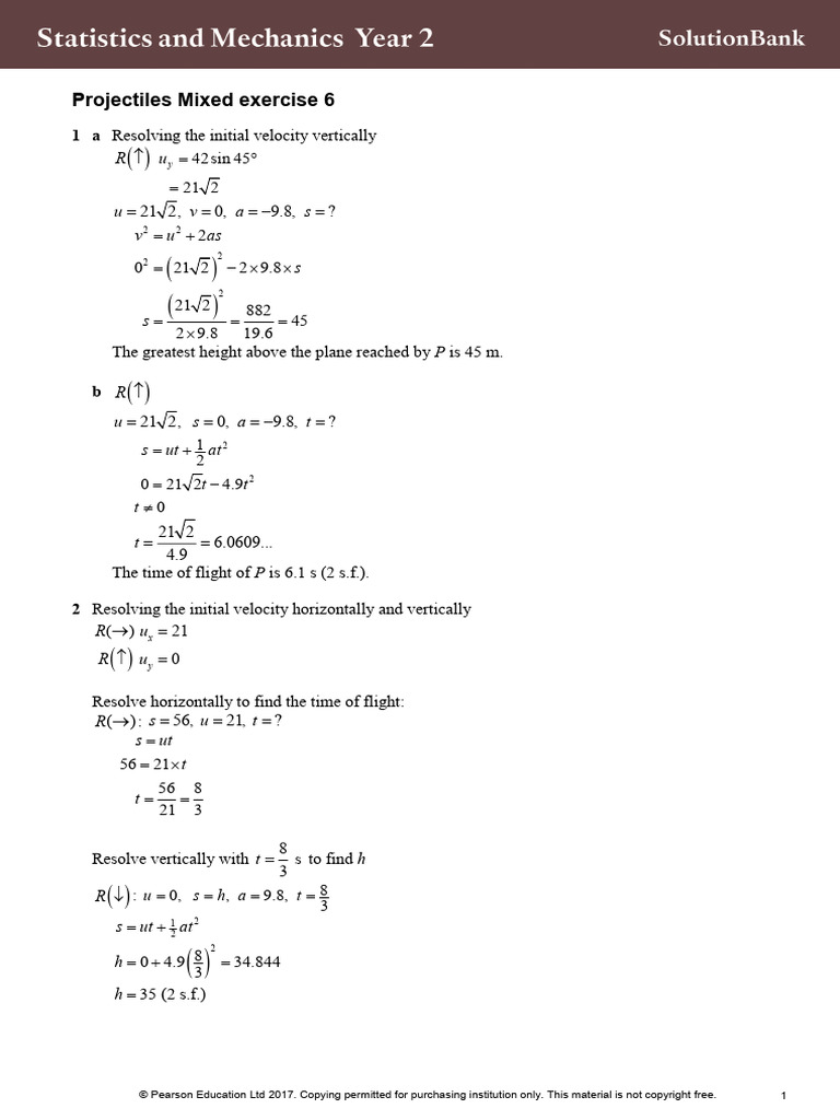 Alevelsb sm2 Ex6mix | PDF | Acceleration | Motion (Physics)