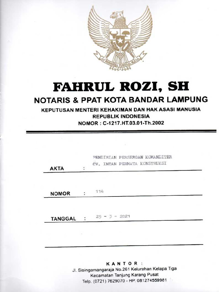 Berkas Cv. Intan Permata Konstruksi-2 | PDF