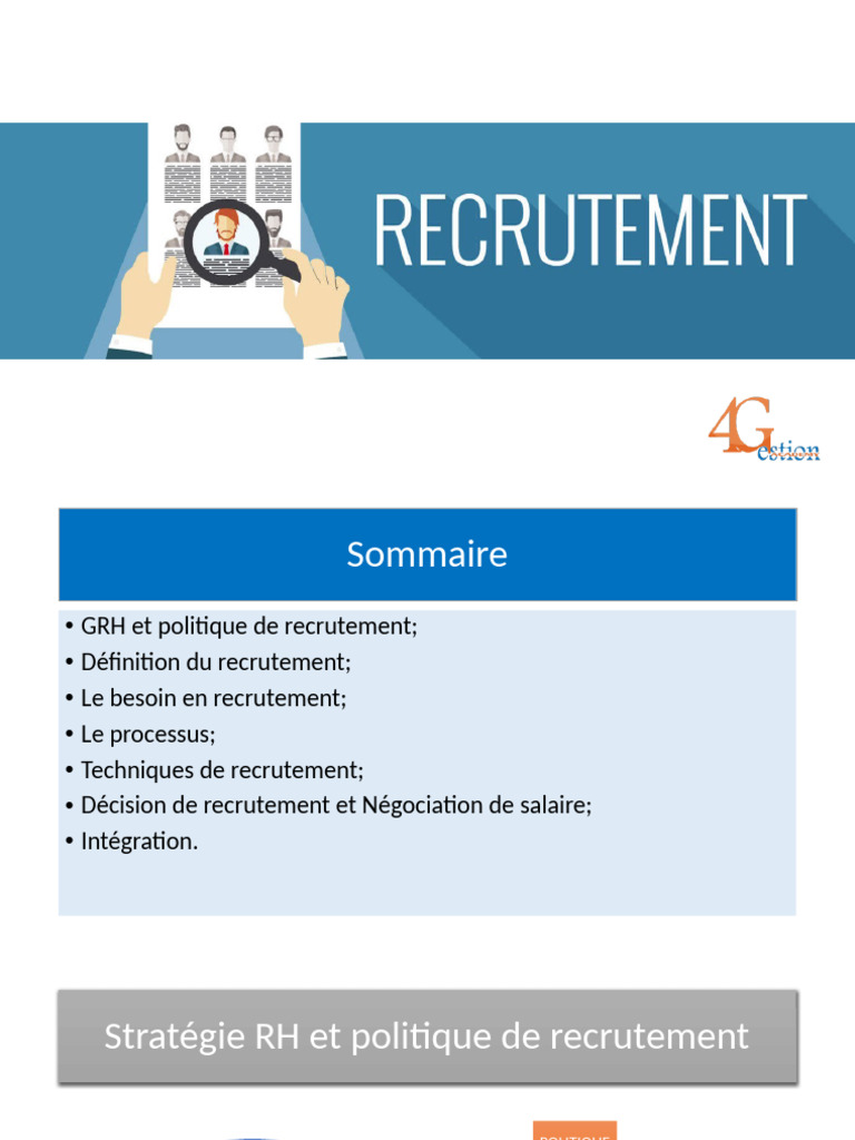 Recrutement 4gestion | PDF | Recrutement | Gestion des ressources humaines