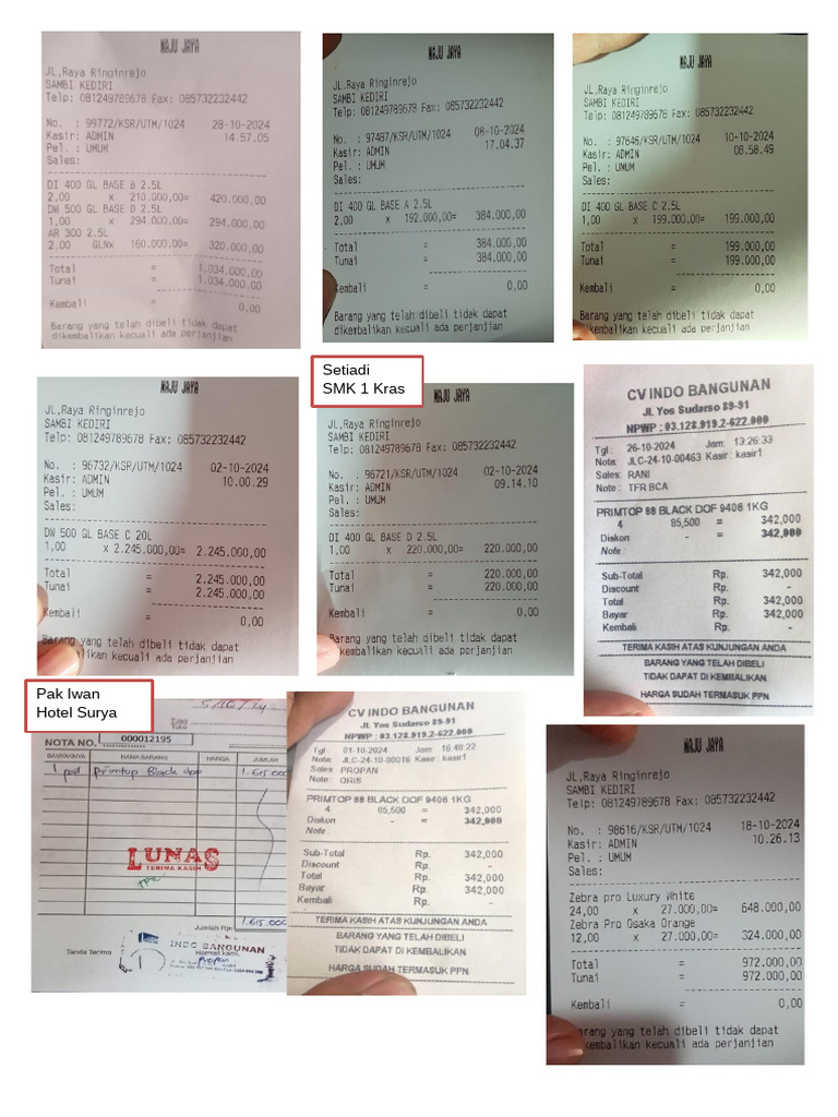 Rekap Nota BLN Okt | PDF