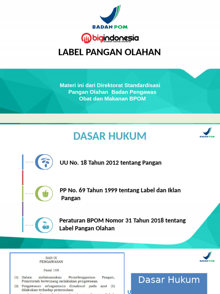 Materi Label Pangan Olahan | PDF