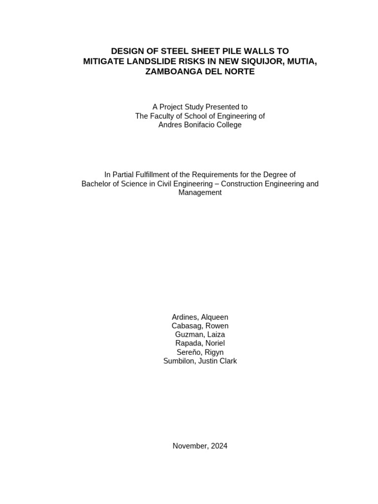 Design of Steel Sheet Pile Walls To Mitigate Landslide Risks in New ...