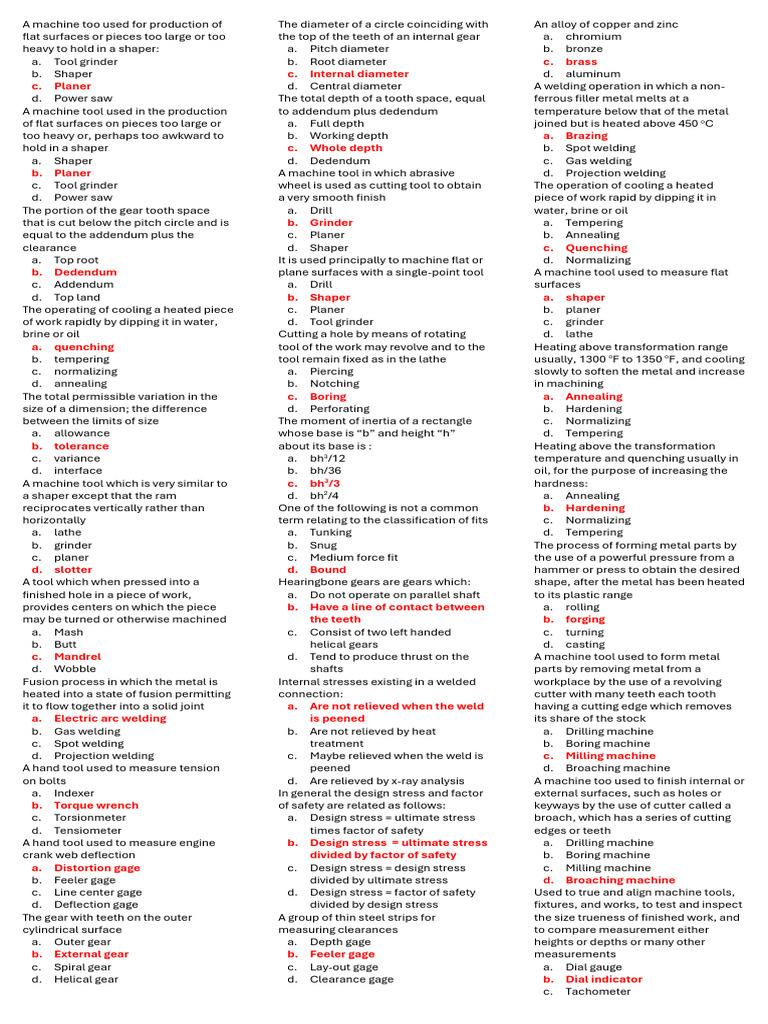 MD Terms 1 18 | PDF | Gear | Deformation (Engineering)
