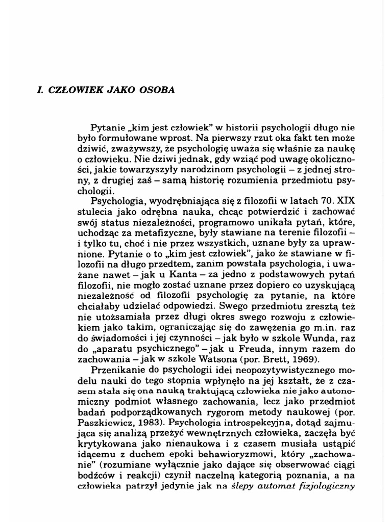 Opoczyńska, M. Człowiek Jako Osoba (Kim Jestem) | PDF
