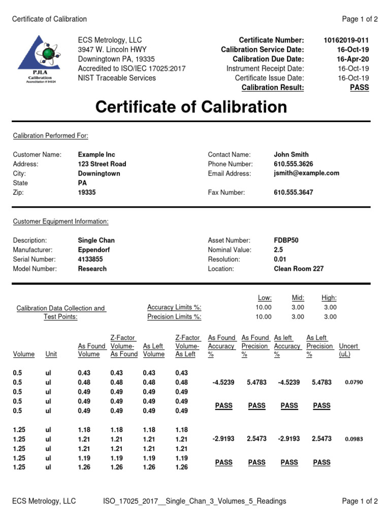 NIST Traceable Calibration Certificate | PDF | Metrology | Calibration