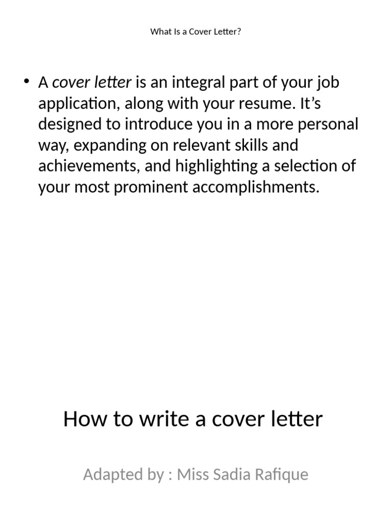 Cover Letter Pdf Résumé