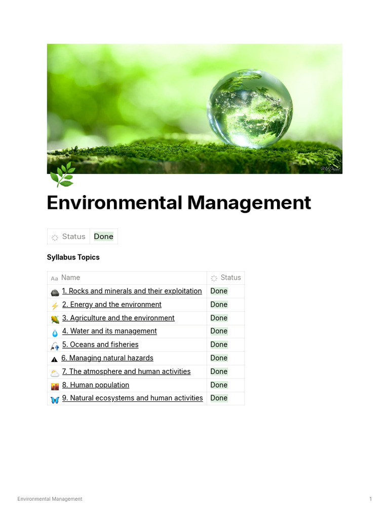 0 Environmental Management | PDF