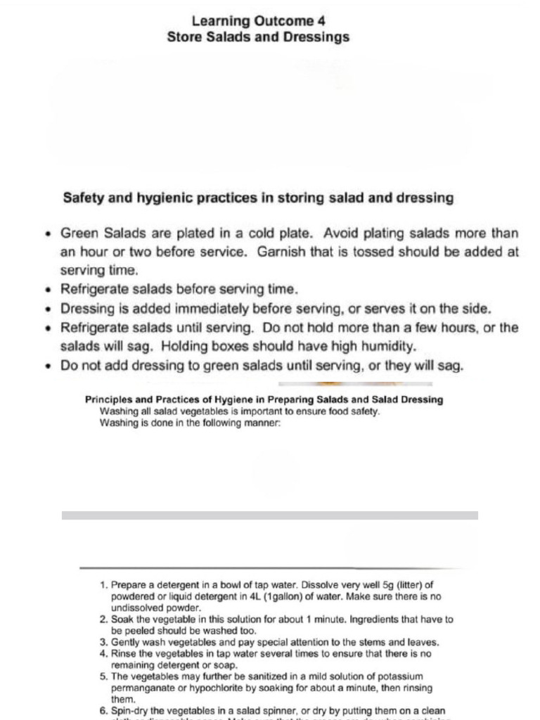 Prepare Hygiene in Salad Dressing | PDF