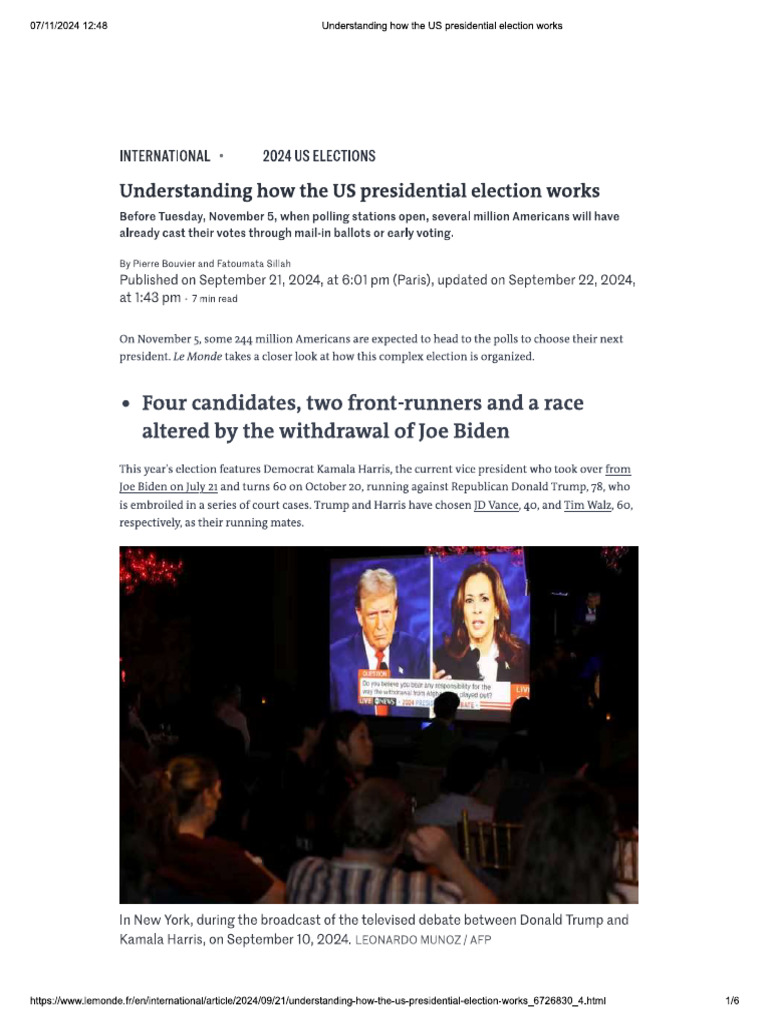 Le Monde - Understanding How The US Presidential Election Works (1) 2 | PDF