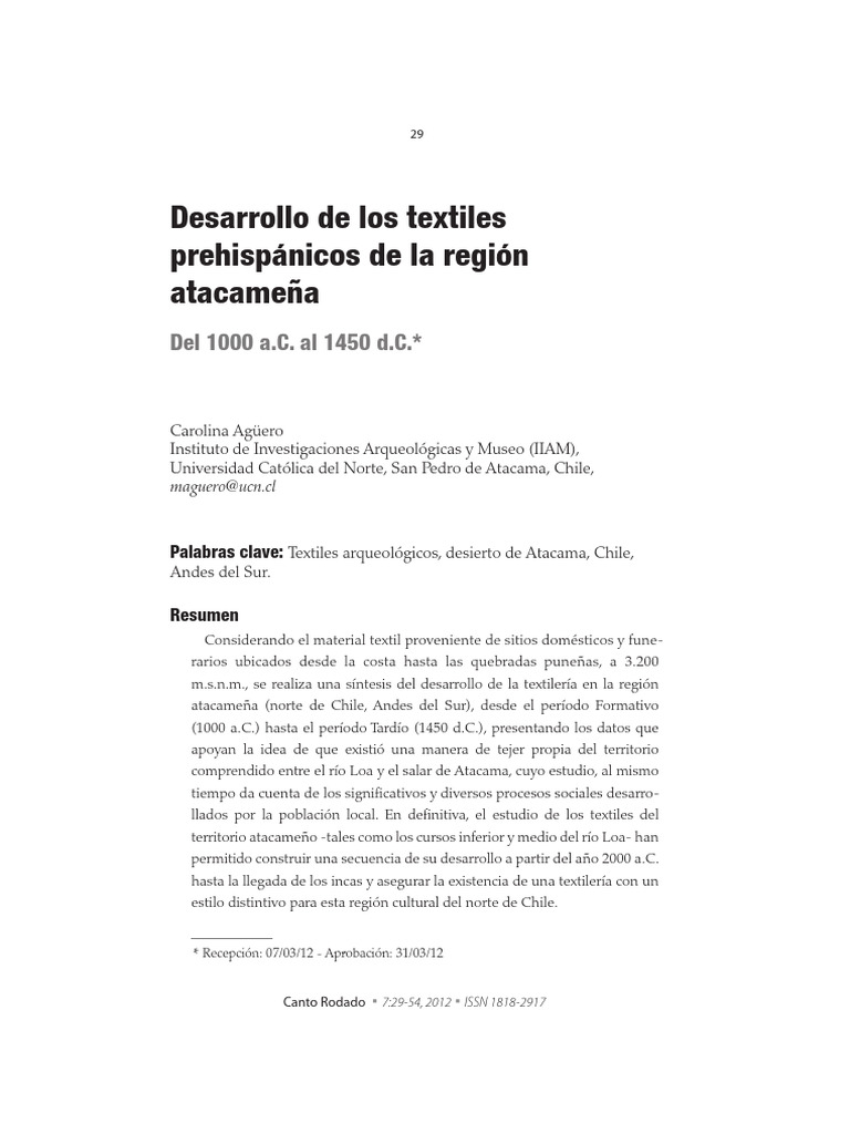 Desarrollo de Los Textiles Prehispanicos | PDF | Textiles | Imperio Inca