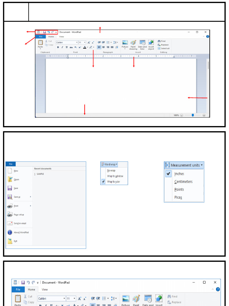 WordPad Interface and Menu Overview | PDF