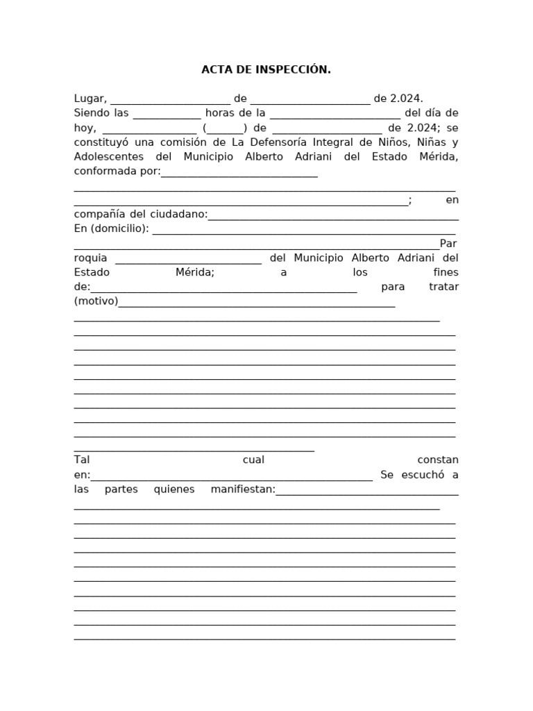 Acta de Inspección | PDF