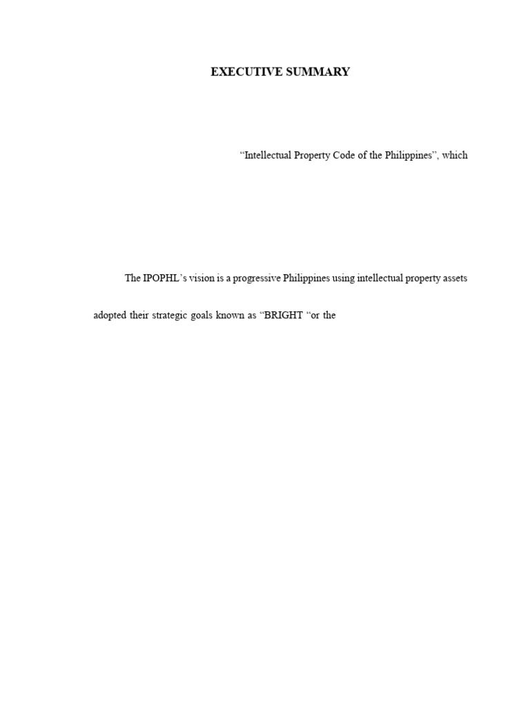 Intellectual Property Office of The Philippines Executive Summary 2020 ...