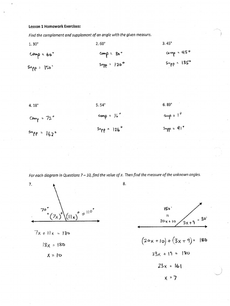 Lesson 1 Homework Answers | PDF