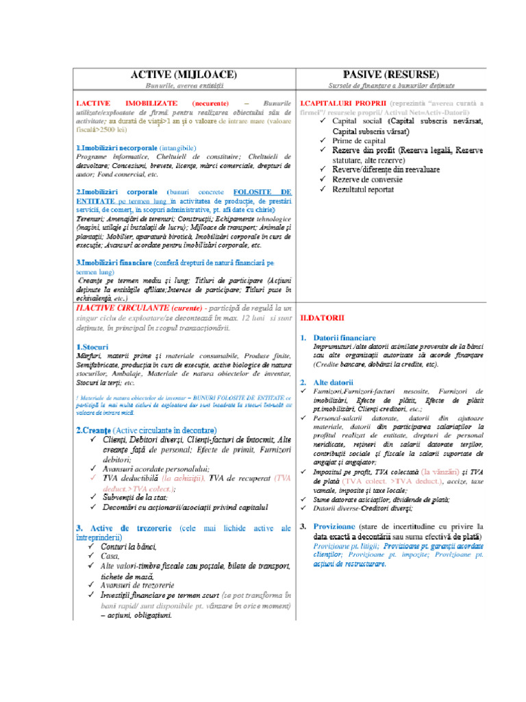 Structura Patrimoniala ACTIV - PASIV | PDF
