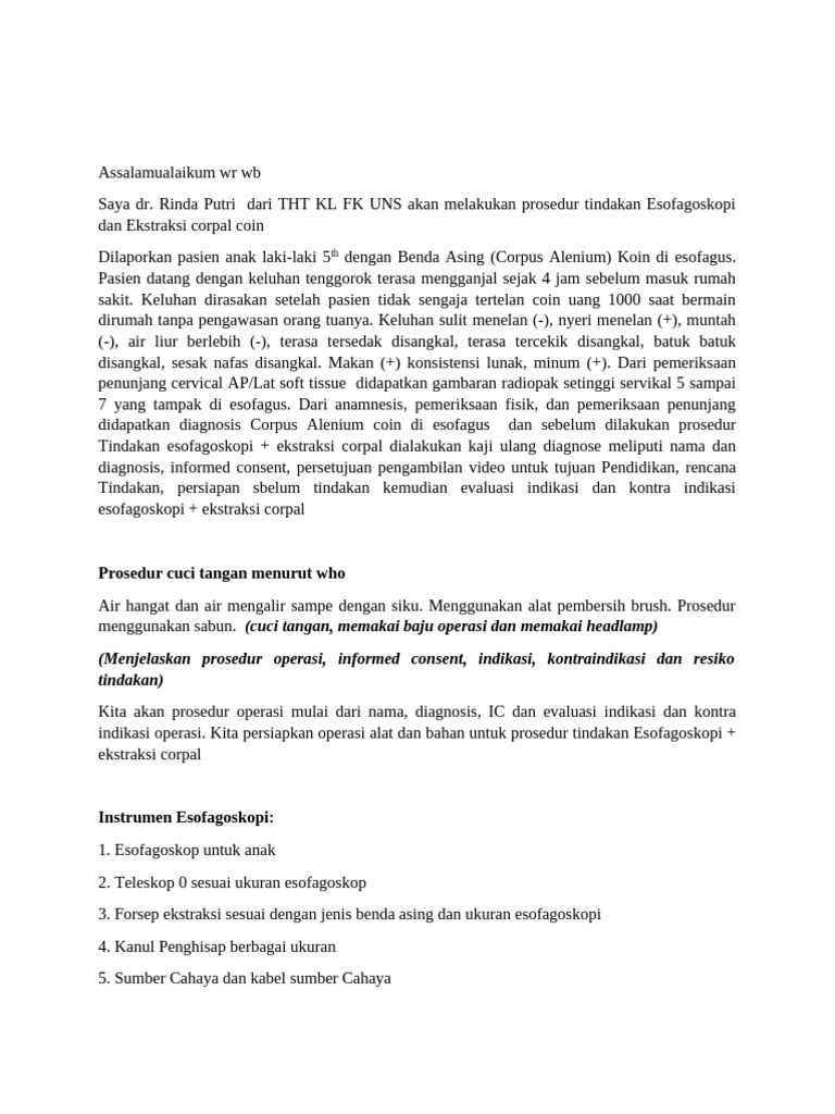 Rinda Esofagoskopi | PDF