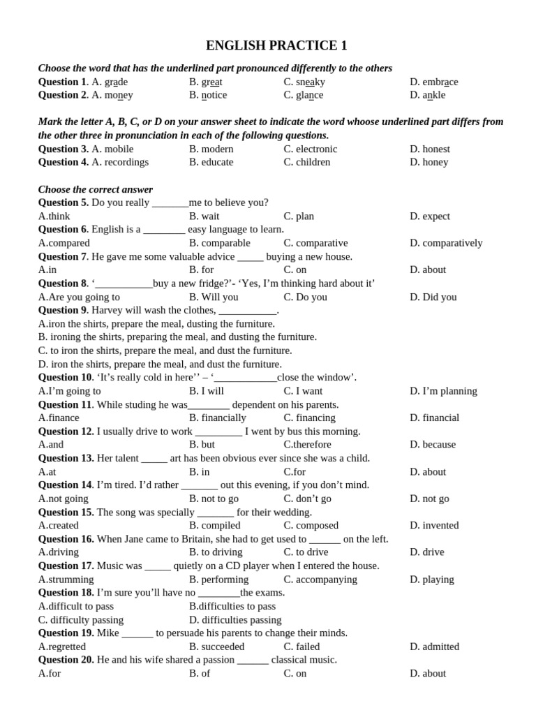 English Practice 1 | PDF | Caffeine | Tobacco