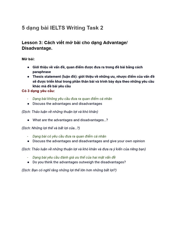 Writing Task 2 Lesson 3 Ad&Dis | PDF