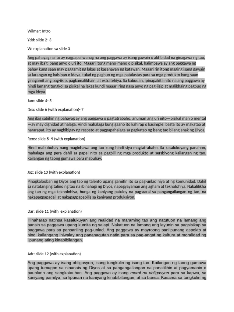 Script Sa Esp Reporting Module 7 | PDF